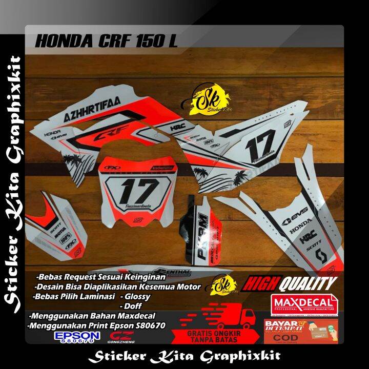 411 DECAL STICKER FULLBODY MOTOR CRF 150 L SIMPEL LIST ORANGE TERBARU ...