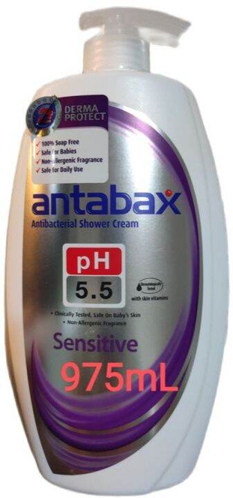 AUTHENTIC ANTABAX SENSITIVE 5.5pH 975mL Antibacterial Shower Cream ...