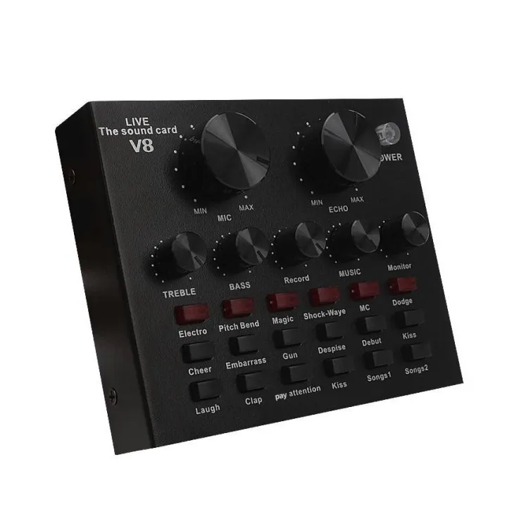 The sound card V8 Sound Card Audio Interface External USB Live ...