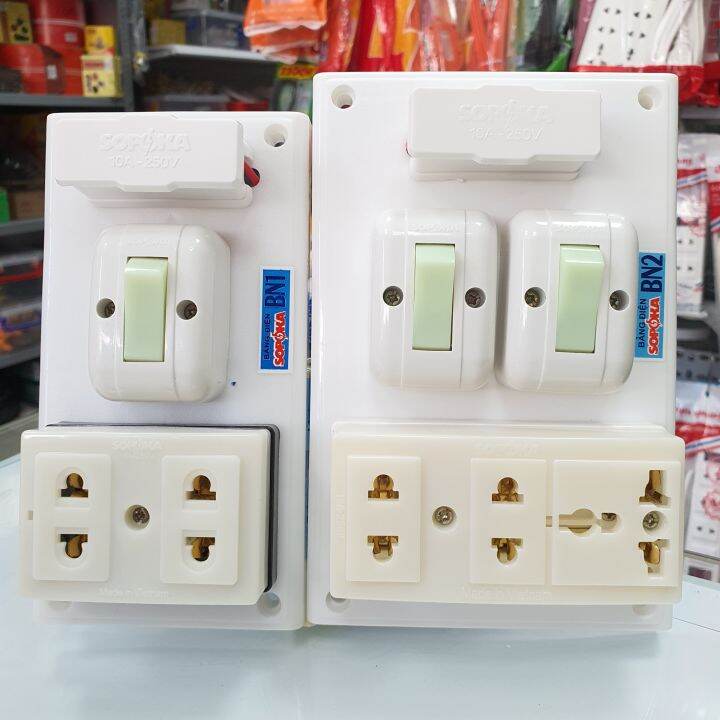Bảng điện 1 công tắc, 2 công tắc, ổ cắm BN1 BN2 Sopoka | Lazada.vn