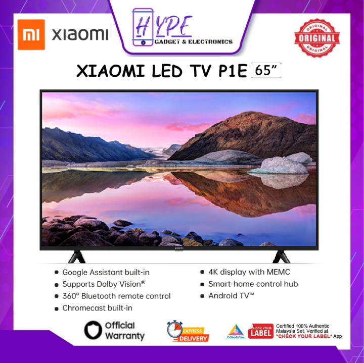 Xiaomi TV P1E 65" l 4K display with MEMC l Smart-home control hub l Android TV™ l Google ...