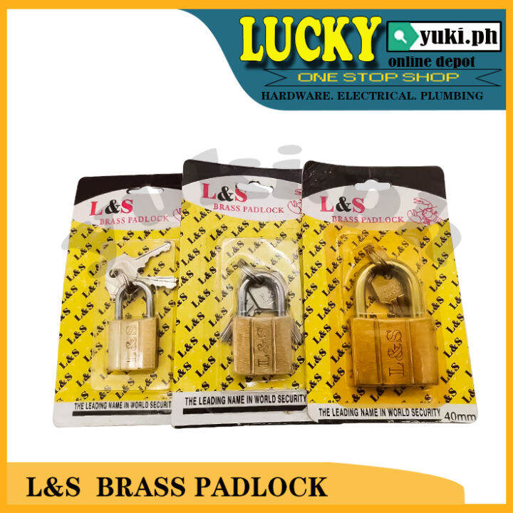 L & S BRASS PADLOCK W/ 3PCS KEYS (25MM / 30MM / 40MM) V140 | Lazada PH