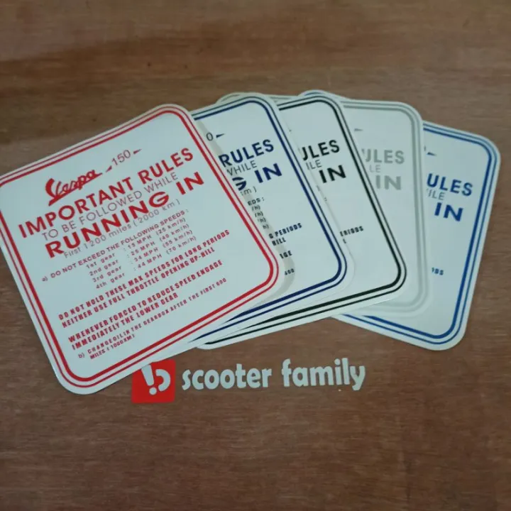 Sticker running in vespa sticker layar running | Lazada Indonesia