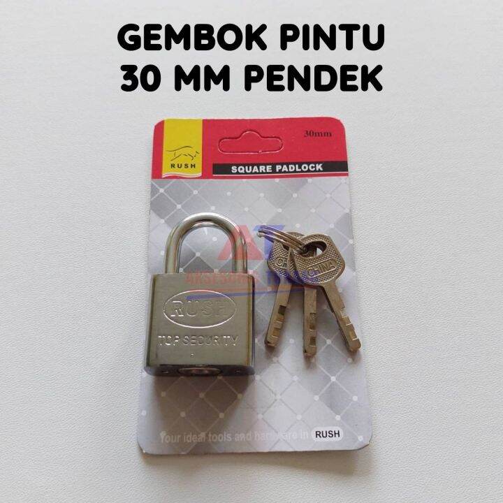 Gembok Nikel Pintu Pagar 30 mm Pendek Rush / Gembok Nekel 30mm | Lazada ...