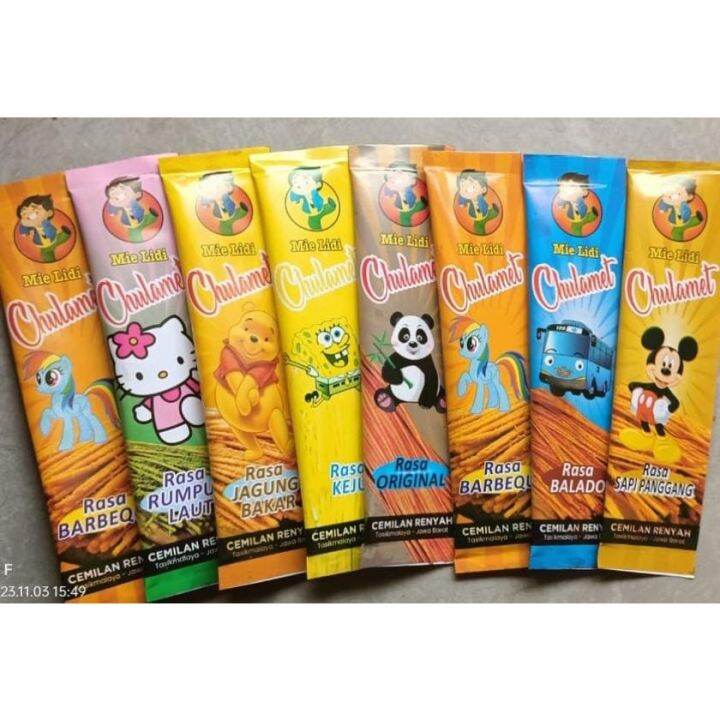 jajanan jadul Mie Lidi Varian Karakter 15gr Uwa Snack RAJA KUMIS Gehel ...