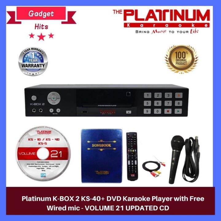 microphone for videoke Platinum K-BOX 2 KS-40 DVD Karaoke Player with Free Wired mic - VOLUME 21 ...