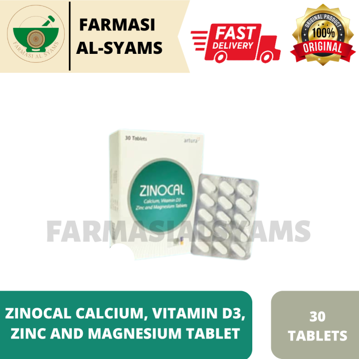 ZINOCAL 30'S (CALCIUM,VITAMIN D3 ZINC AND MAGNESIUM HYDROXIDE) | Lazada