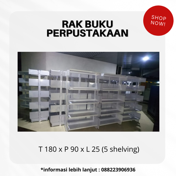 RAK BUKU / RAK PERPUSTAKAAN / RAK BUKU PERPUSTAKAAN / RAK BESI | Lazada ...