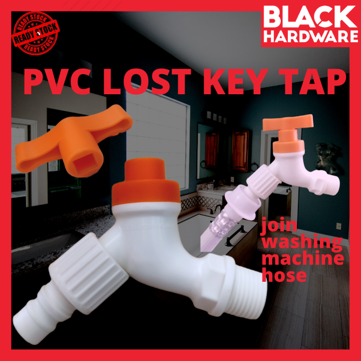 BLACK HARDWARE Pvc Washing Machine Garden Water Loose Key Bib Tap ...