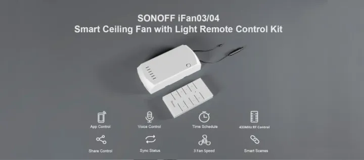 Sonoff IFan04 Smart Wifi Ceiling Fan & Light Controller RF 433Mhz ...