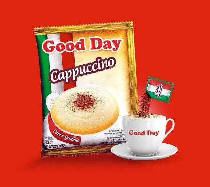 Good Day Cappuccino Coffee | Imported | Coffee With Choco Granule Pack OF 20 Sachets Made in ...