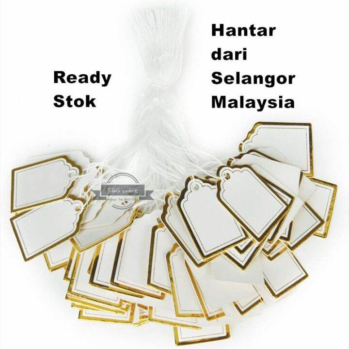 2SQ { 100pcs+- } Paper Price Tag Jewellery Tag Harga Tag Emas / Tag ...