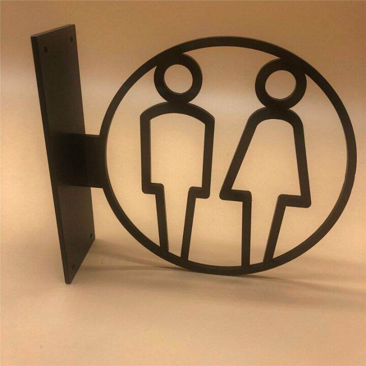 3D Side Mount Wc Signs Door Sticker Men & Women Restroom Toilet Sign ...