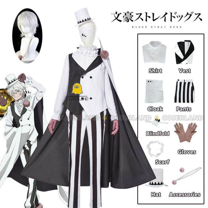 Nikolai Gogol Cosplay Costume Wig Hat Overcoat Cloak Uniform Anime ...