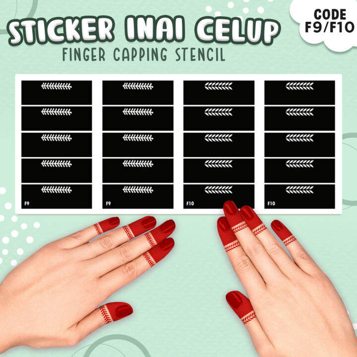 (20 JARI) STICKER INAI CELUP / STICKER INAI JARI | Lazada
