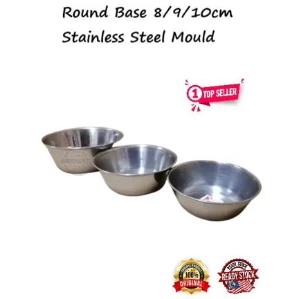 8/9/10cm Stainless Steel Finger Bowl/ Acuan Kuih/ Loyang Kek/Egg Tart ...