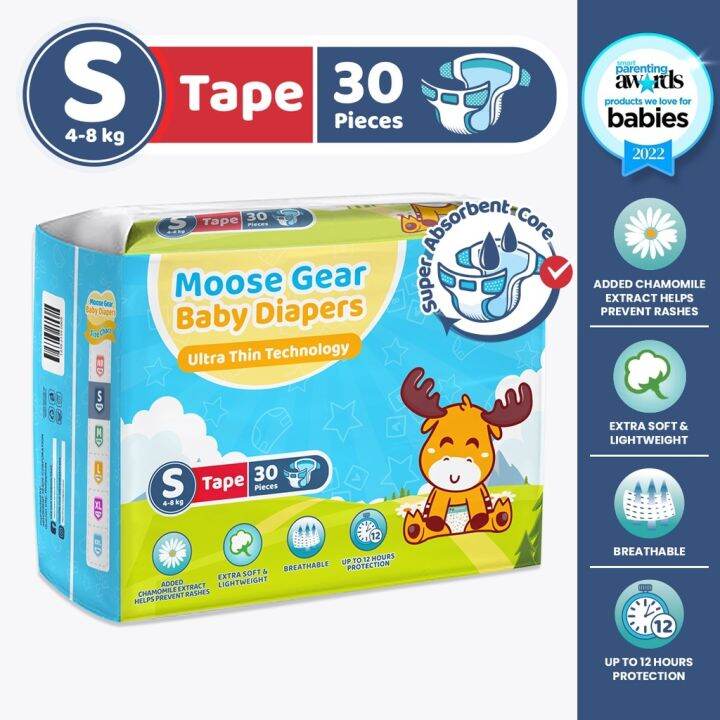 Moose Gear Baby Tape Diapers [SMALL] 30 Pcs. | Lazada PH