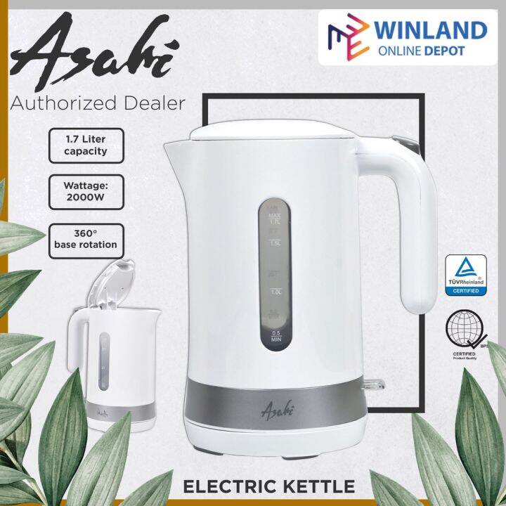 ASAHI by Winland EK 171 Electric Kettle 1.7 Liter Water Heater with ...