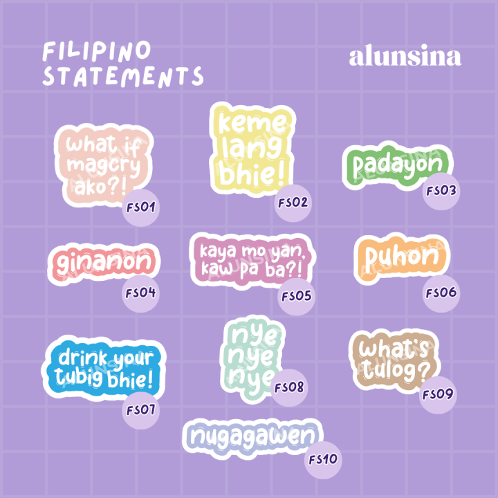 Filipino Statements | Waterproof Stickers | Alunsina | Lazada PH