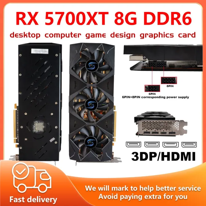 1 RX 5700 XT 8GB กราฟิกการ์ด2304/2560Sp GDDR6 256Bit เกมการทำเหมืองแร่ ...