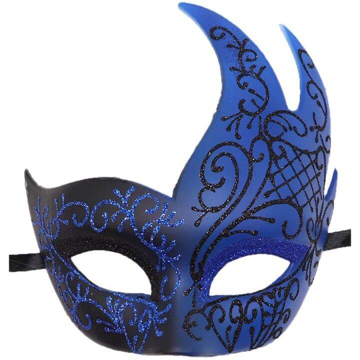 Halloween Mask Men Masquerade Party Carnival Flame Big Angle ...