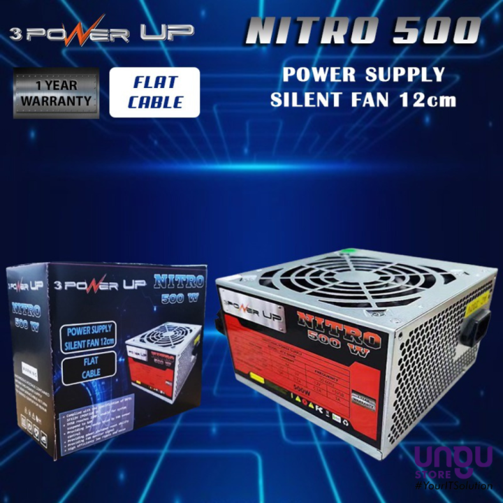 Power Supply 500Watt Power Up Nitro PSU 500 Watt PC Komputer Power Up ...