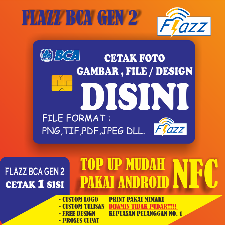 KARTU FLAZZ BCA GEN 2 CETAK 1 SISI | Lazada Indonesia
