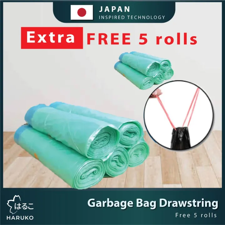Garbage Bag with Rope Rubbish Trash Strap Bag Home Living Office ...