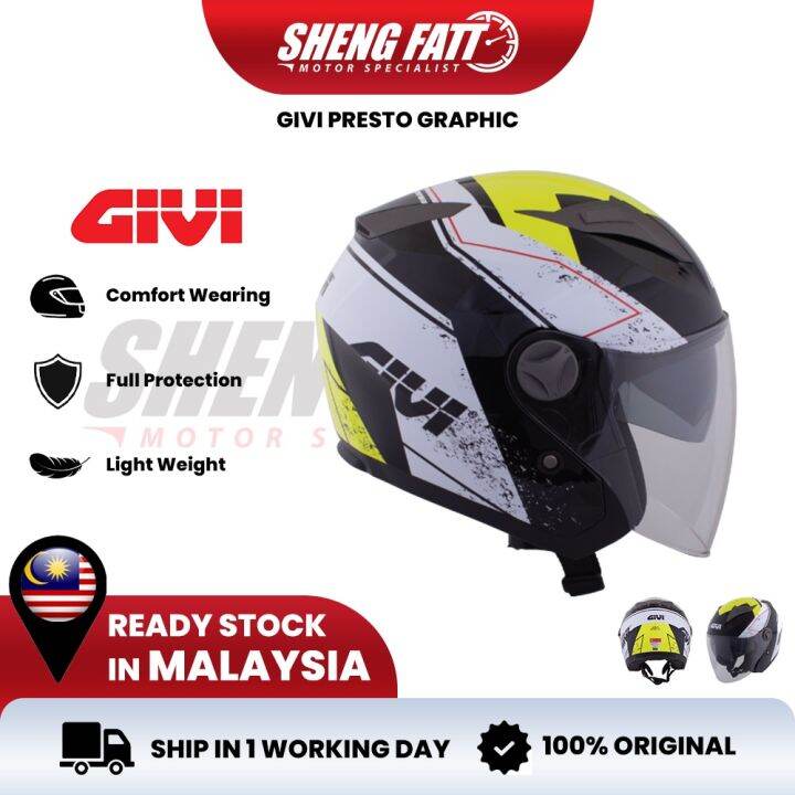 GIVI Presto Graphic Racing Helmet Motor With Visor Topi Keledar ...