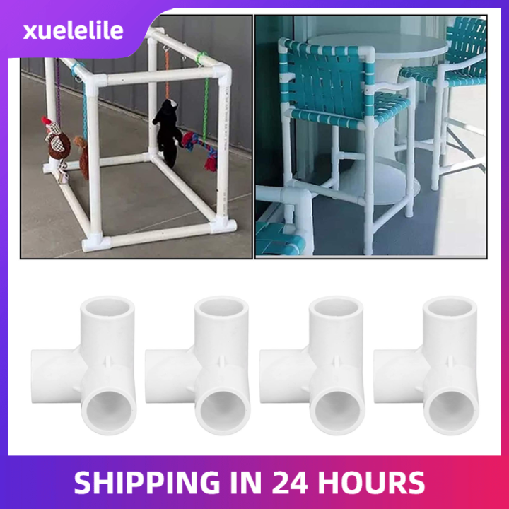 10PCS 3 Way Pipe Fittings PVC Plastic Right Angle Tee Corner Connector ...