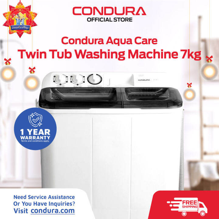 Condura AquaCare Twin Tub Washing Machine 7kg CONWM7.0TWTSASTD | Lazada PH