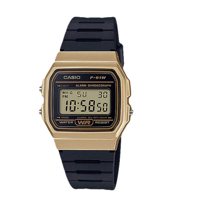 Jam Tangan Unisex Casio General F-91WM-9ADF Vintage Series Digital Dial Black Resin Band ...