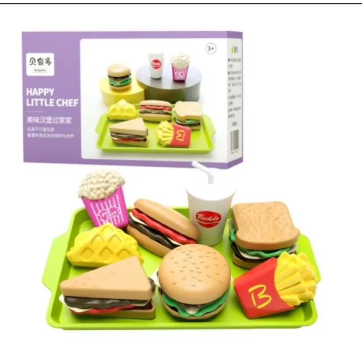 Happy Little Chef Pretend Play Sandwich French Fries Burger Inspired ...