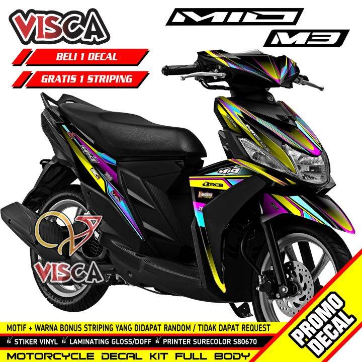 【Beli 1 Gratis 1】Decal Mio M3 125 Full Body - Stiker Mio M3 Full Body ...