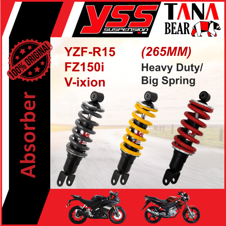 YSS YZF- R15 / FZ150i (265MM) YAMAHA adjustable absorber monoshock HEAVY DUTY / BIG SPRING ...