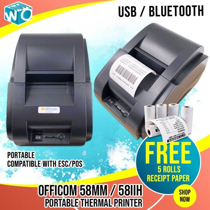 Officom 58mm 58IIH USB Bluetooth Portable Thermal printer POS Printer ...