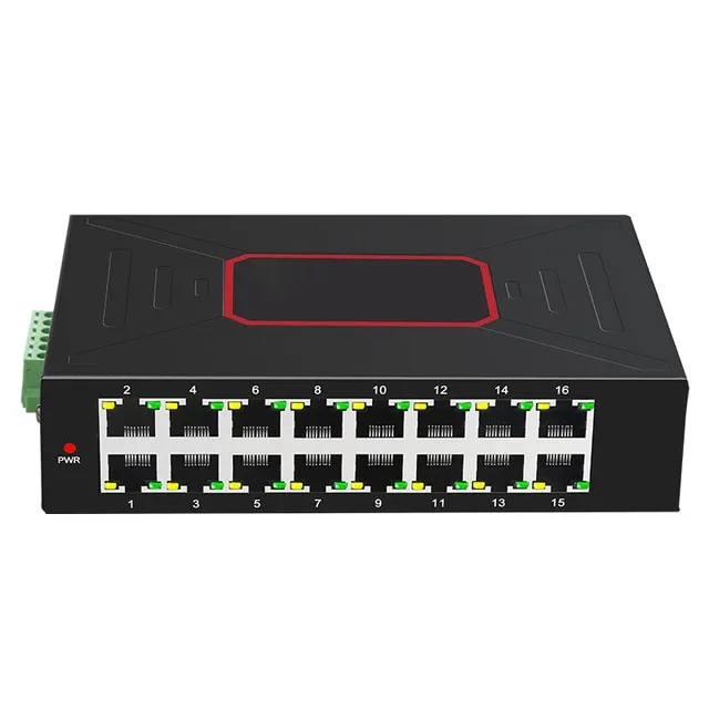 DIN Rail Type RJ45 Network Switch 16 Port Industrial Grade Ethernet ...