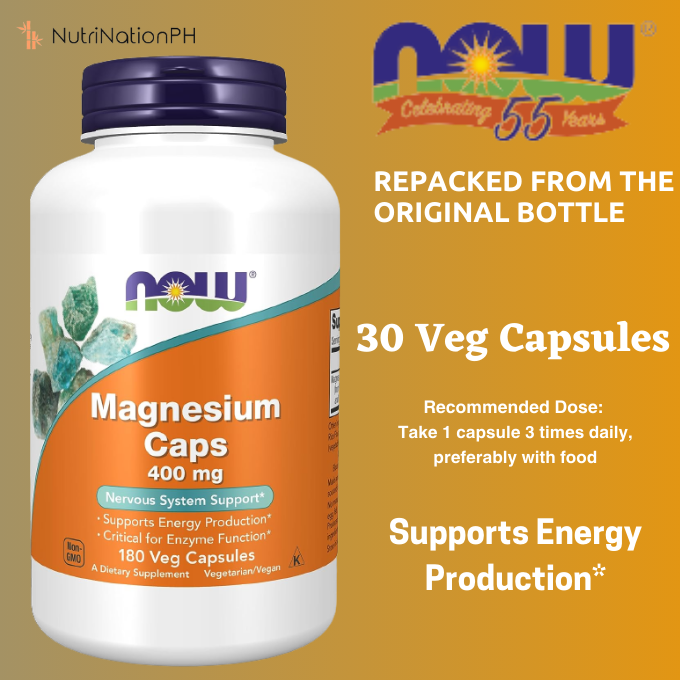 [100% Authentic Made in USA] NOW Supplements, Magnesium 400 mg, Enzyme ...