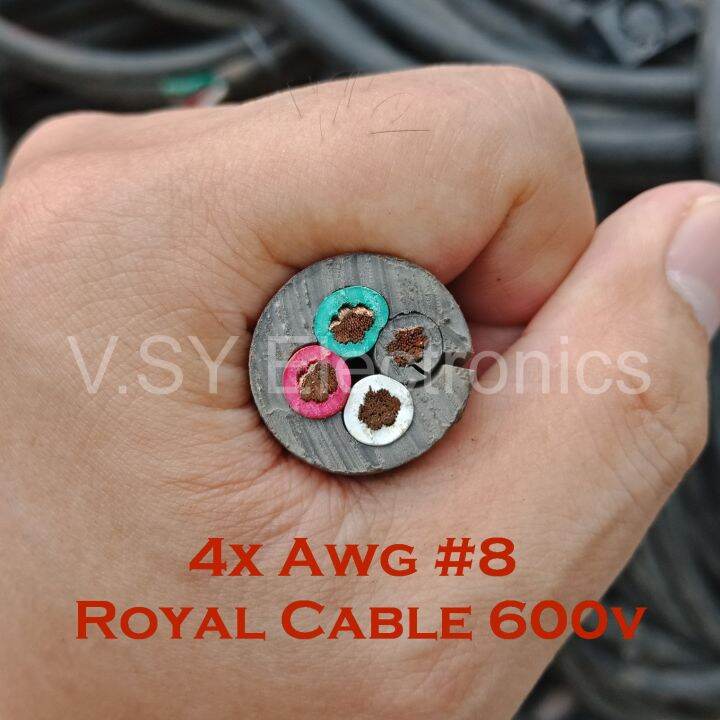 Royal Cable Royal Cord 4x AWG #8 600v Pure Copper Per Meter Electrical Cable | Lazada PH
