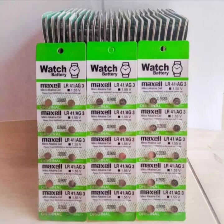Baterai AG3 isi 50 Lembar - Isi 500 pcs - Maxell Mikro Alkaline Cell AG3 / LR41 - Isi 500 Pcs ...
