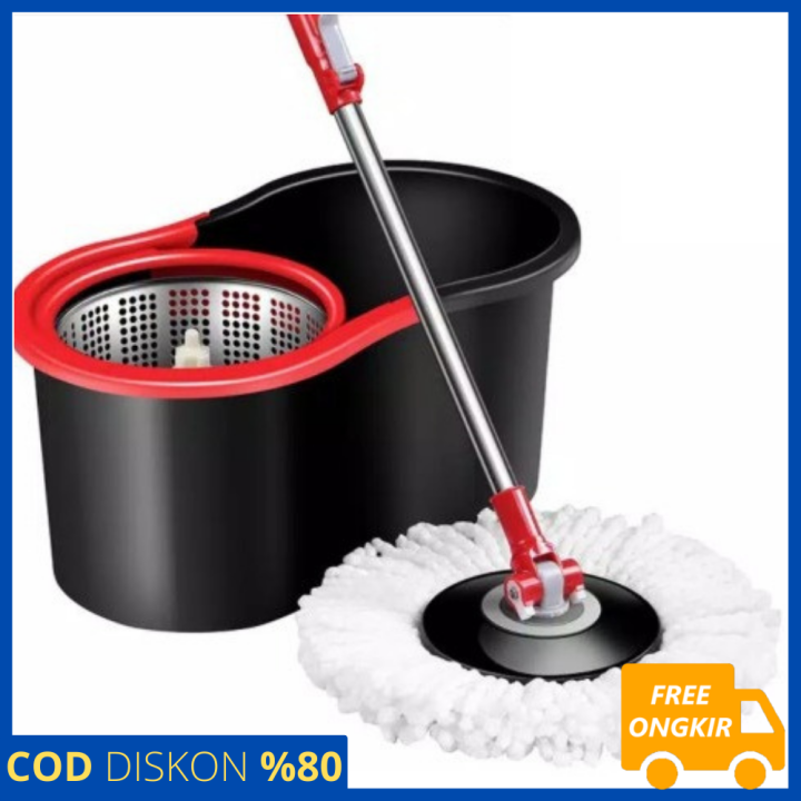 COD TERMURAH Alat Pel Praktis spin mop Putar Ember Plastik Stainless ...