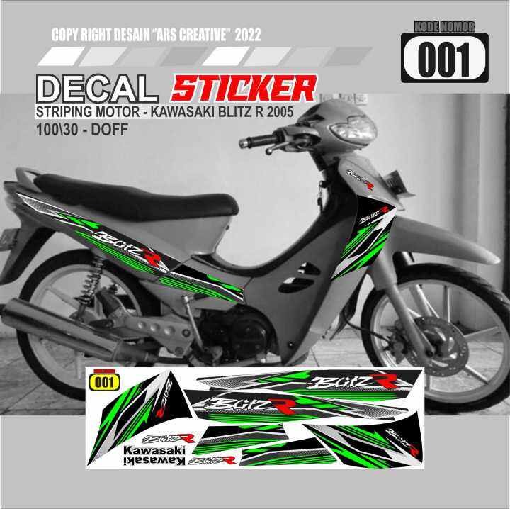 Sticker Striping Decal Kawasaki Blitz R 2005 Variasi ARS001 Glossy/Doff ...