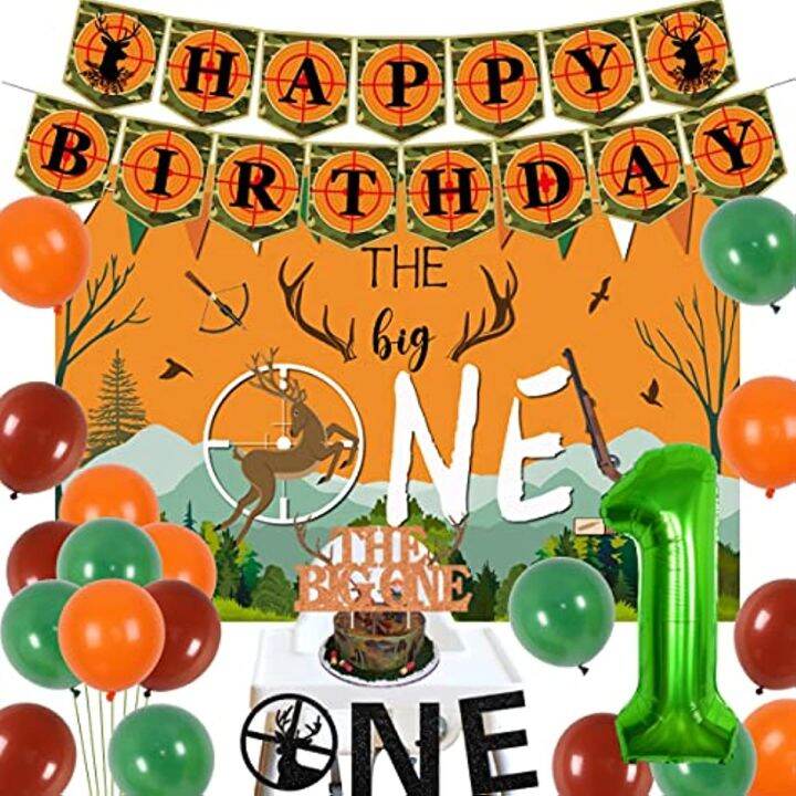 JOYMEMO The Big One Hunting Birthday Decorations, Hunting 1st Birthday ...