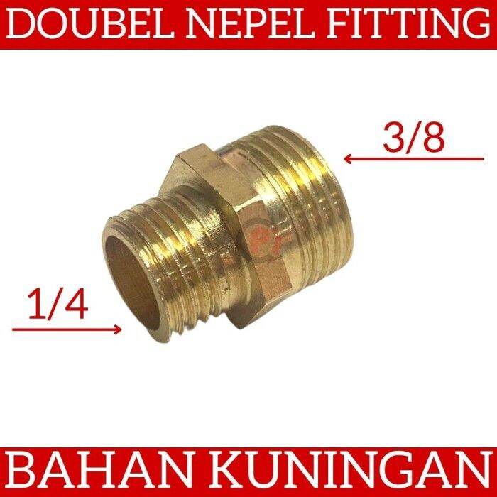 Doubel Nepel 3/8 x 1/4 DRAT LUAR Kuningan Fitting Double Nipple | Lazada Indonesia
