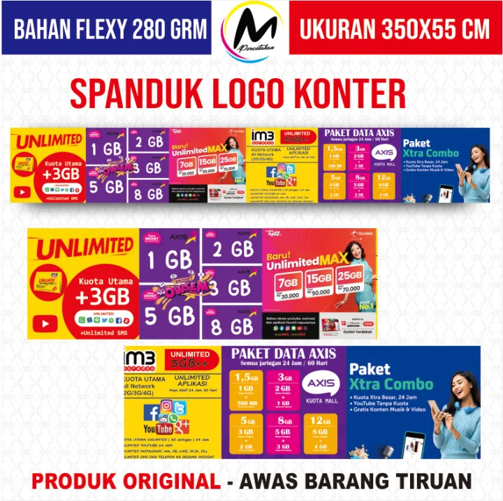 Spanduk Logo Operator Konter - Ukuran 350x55 Cm | Lazada Indonesia
