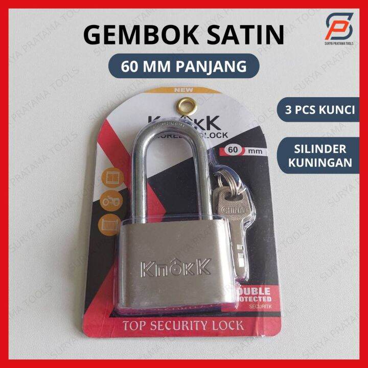 GEMBOK SATIN PINTU PAGAR 60mm PANJANG GEMBOK RUMAH GUDANG 60 mm TEBAL ...