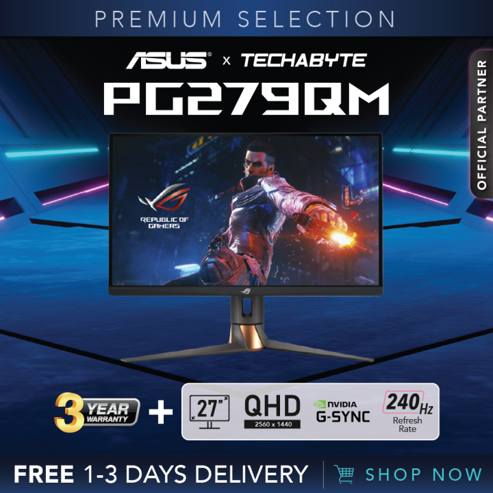 Asus ROG Swift PG279QM | 27" QHD | IPS| 240Hz | 1ms | G-Sync Flat ...