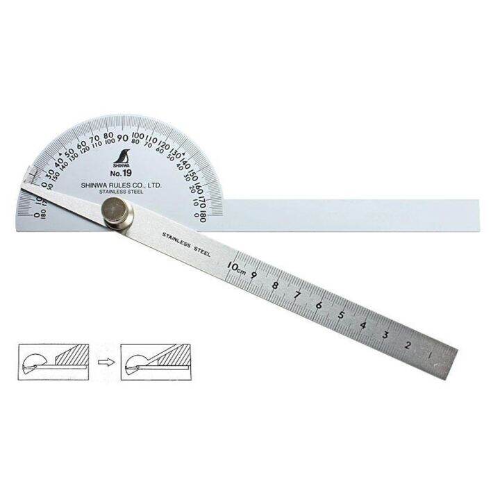 SINHWA Stainless Steel Protractor -Busur Derajat - No.19-Made in japan ...