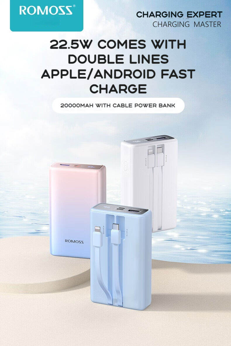 Romoss PAC20 20000มิลลิแอมป์ชั่วโมง22.5วัตต์แบบชาร์จเร็วแบบพกพาสำหรับ ...