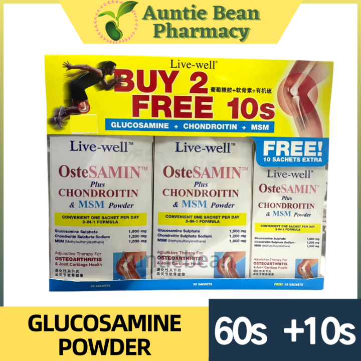 Live-well Ostesamin Plus Chondroitin & MSM Powder 30s+30s+10s (Exp: 04/ ...